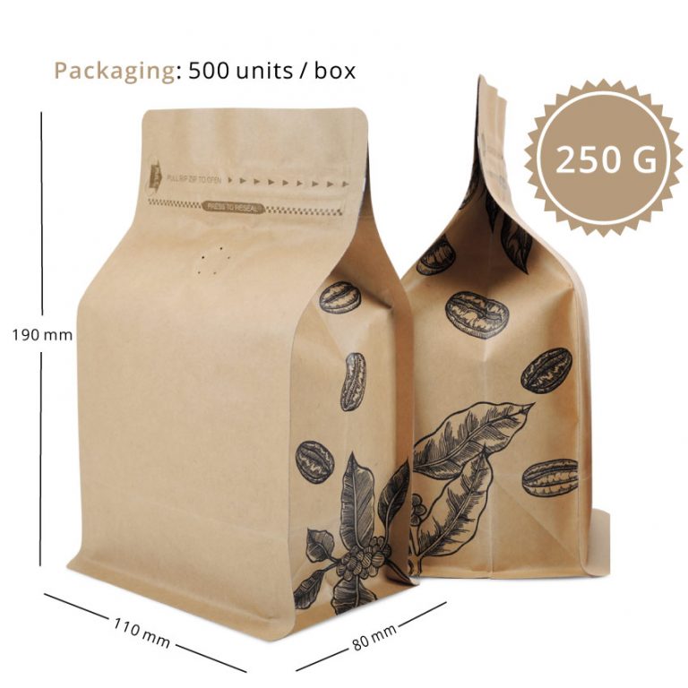 250g Box Bottom Bags | The Bag Broker UK